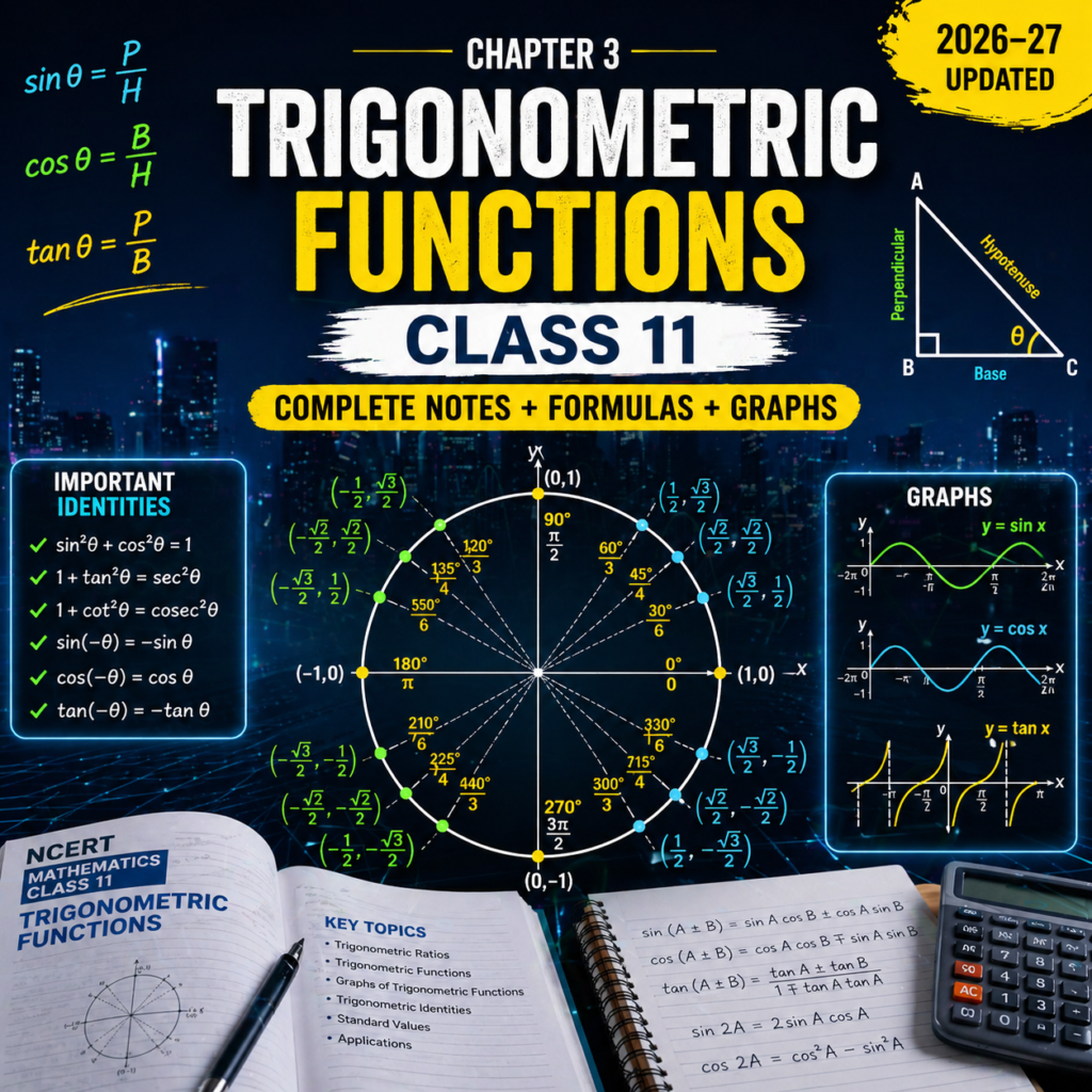 Trigonometric Functions Class 11 Notes (2026–27) | Easy & Complete ...
